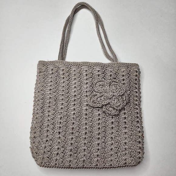 The Sak | Bags | The Sak Crochet Purse With Flower Detail Gray Handbag ...
